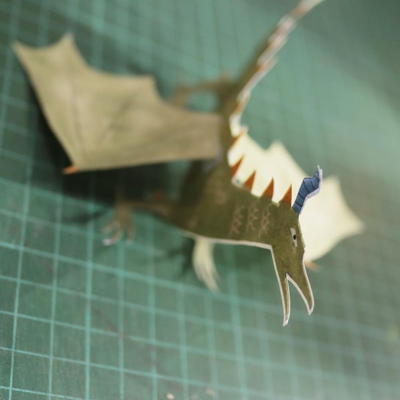 Printable Dragon Paper Puppet Template for Kids | Fantasy Craft ...