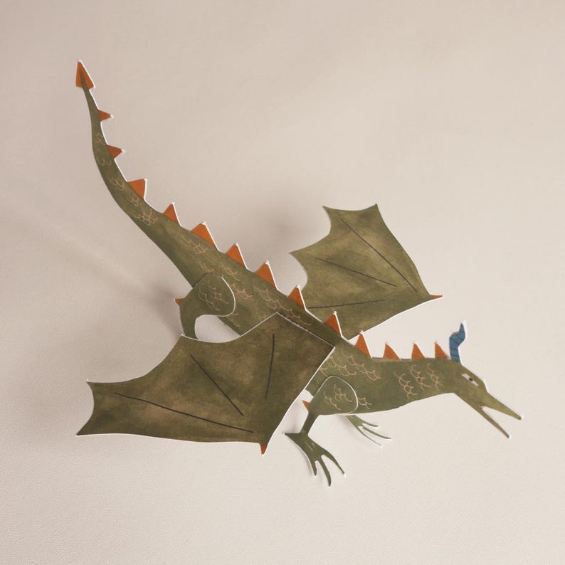 Printable Dragon Paper Model Template for Kids | Dragon Craft Activity ...
