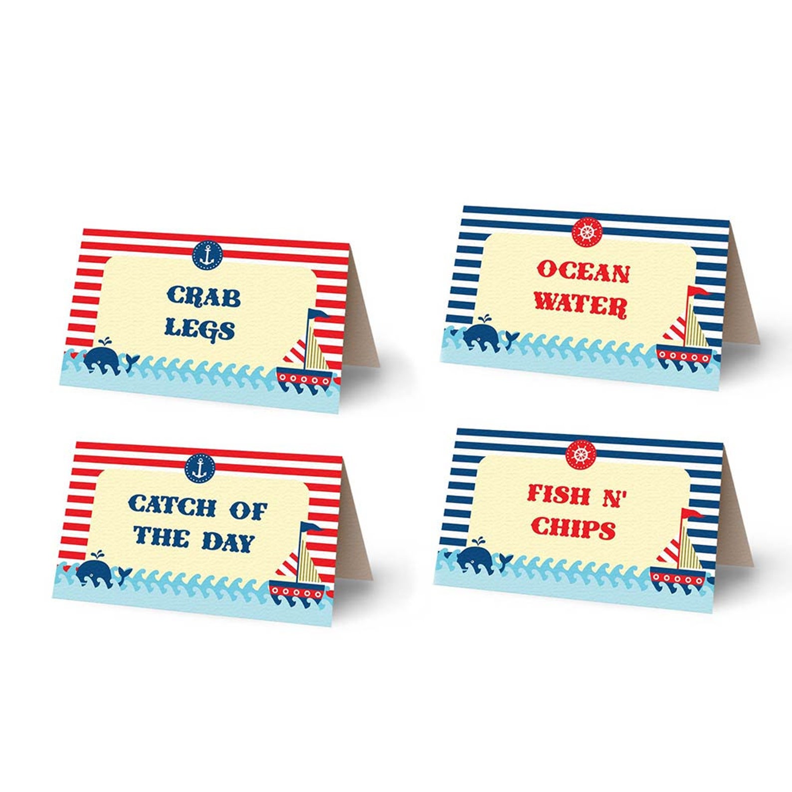 Nautical Food Tent Labels Printable DIY Nautical Birthday - Etsy