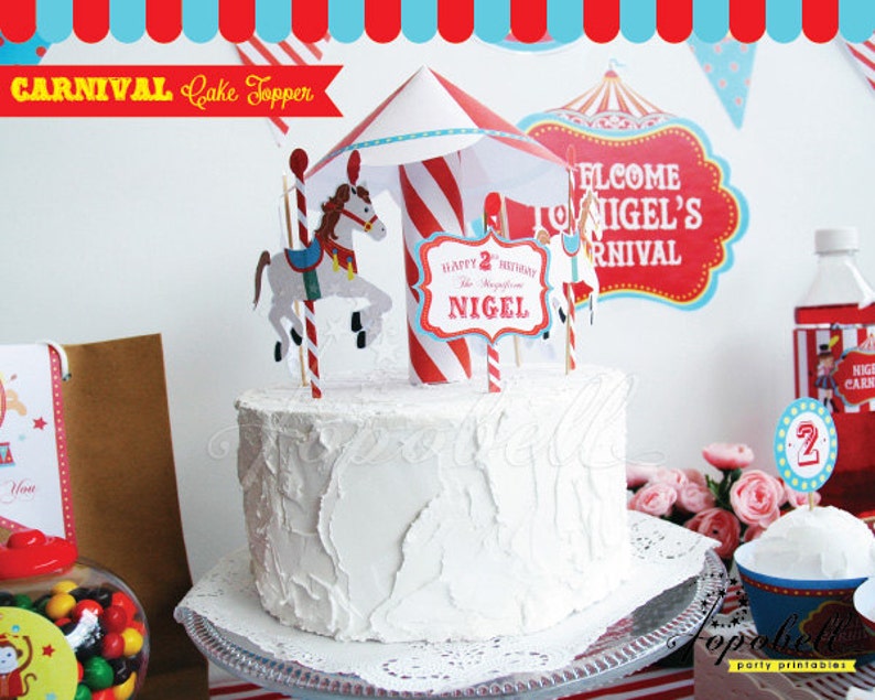 Circus Cake Topper Printable Circus Birthday Party - Etsy
