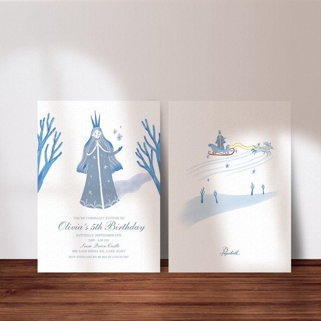 Hans Christian Andersen Snow Queen Invitation Printable | Artisan ...