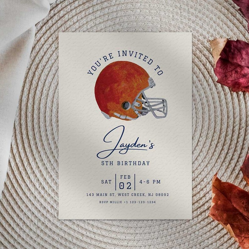 Editable Retro Football Invitation Printable | DIY Football Party ...