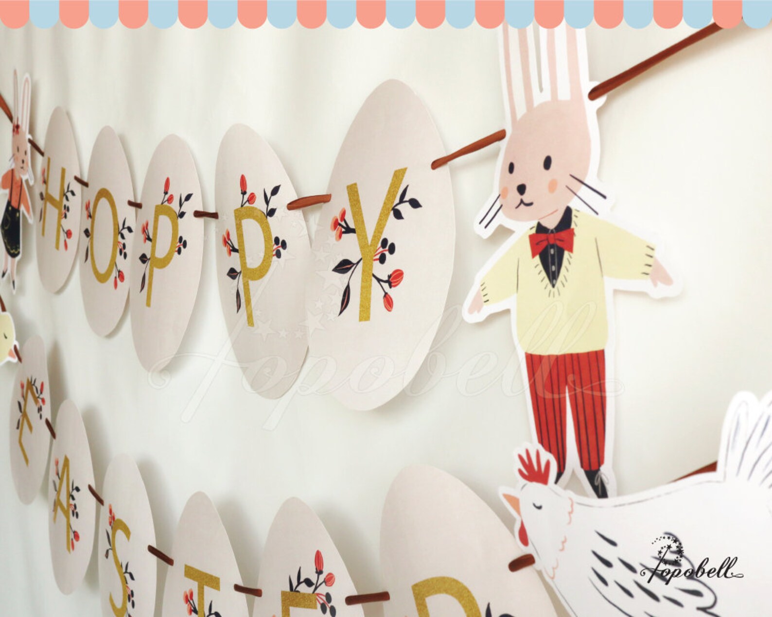 Hoppy Easter Banners Printable DIY Farm Easter Decor Bunting - Etsy