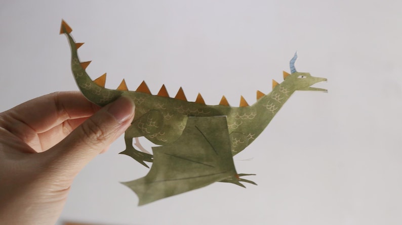 Printable Dragon Paper Puppet Template for Kids | Fantasy Craft ...