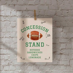 Editable Football Sign 8x10 Printable | DIY Concession Stand Snack Bar ...