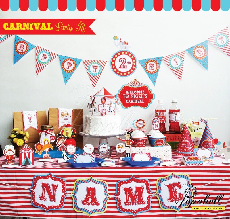 Circus Party Kit Printable DIY Carnival Table Decor Party | Etsy