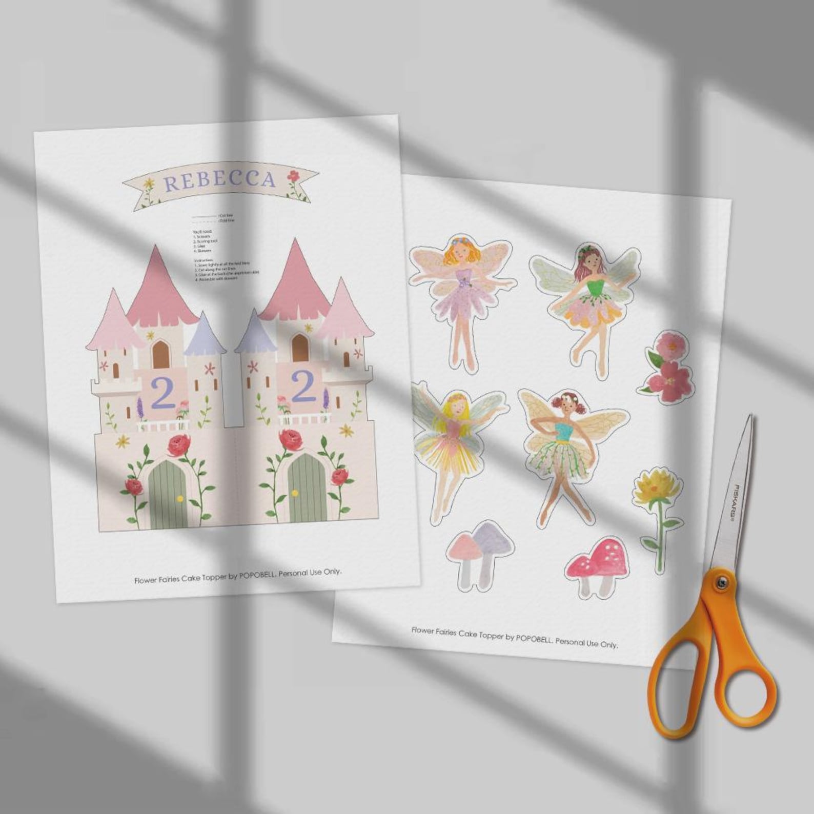 Flower Fairy Cake Topper Printable | DIY Watercolor Fairy Cake Topper ...