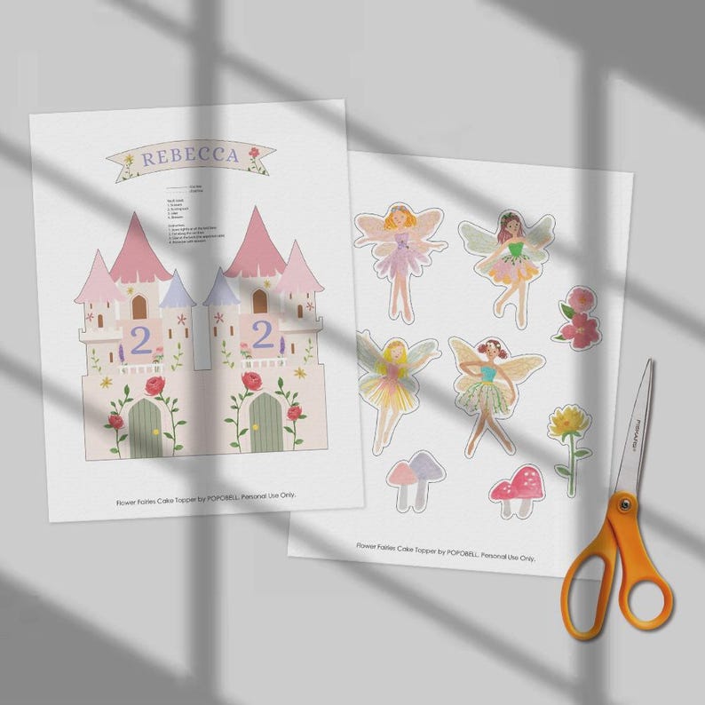 Flower Fairy Cake Topper Printable | DIY Watercolor Fairy Cake Topper ...