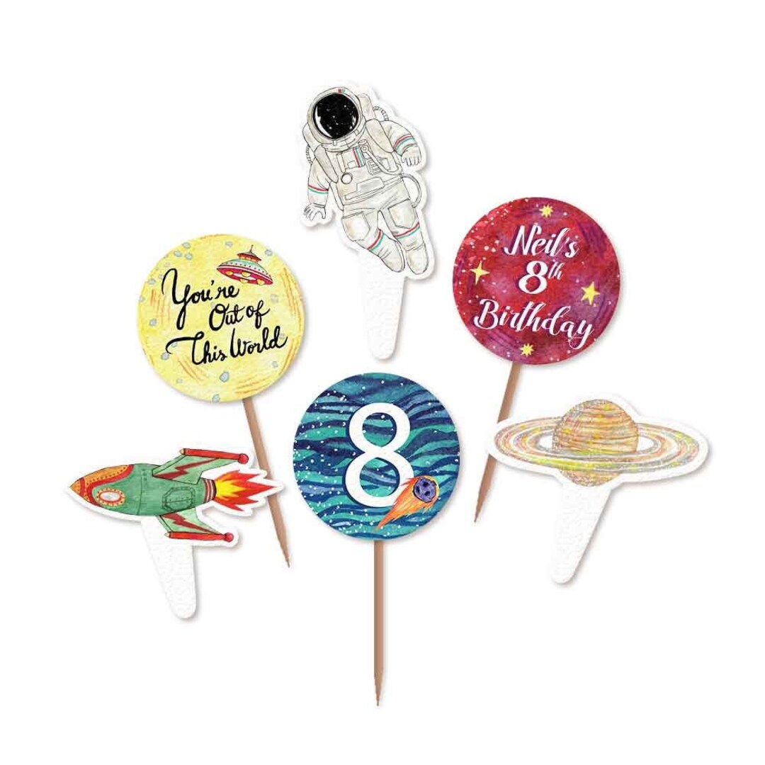 Outer Space Cupcake Toppers Printable | DIY Astronaut Party Decor ...