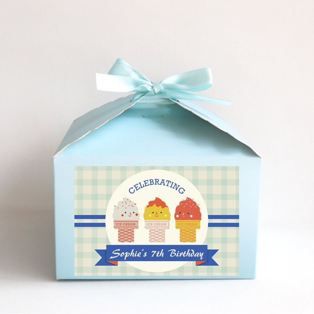 Ice Cream Party Labels Printable for Gable Box | Retro Ice Cream ...