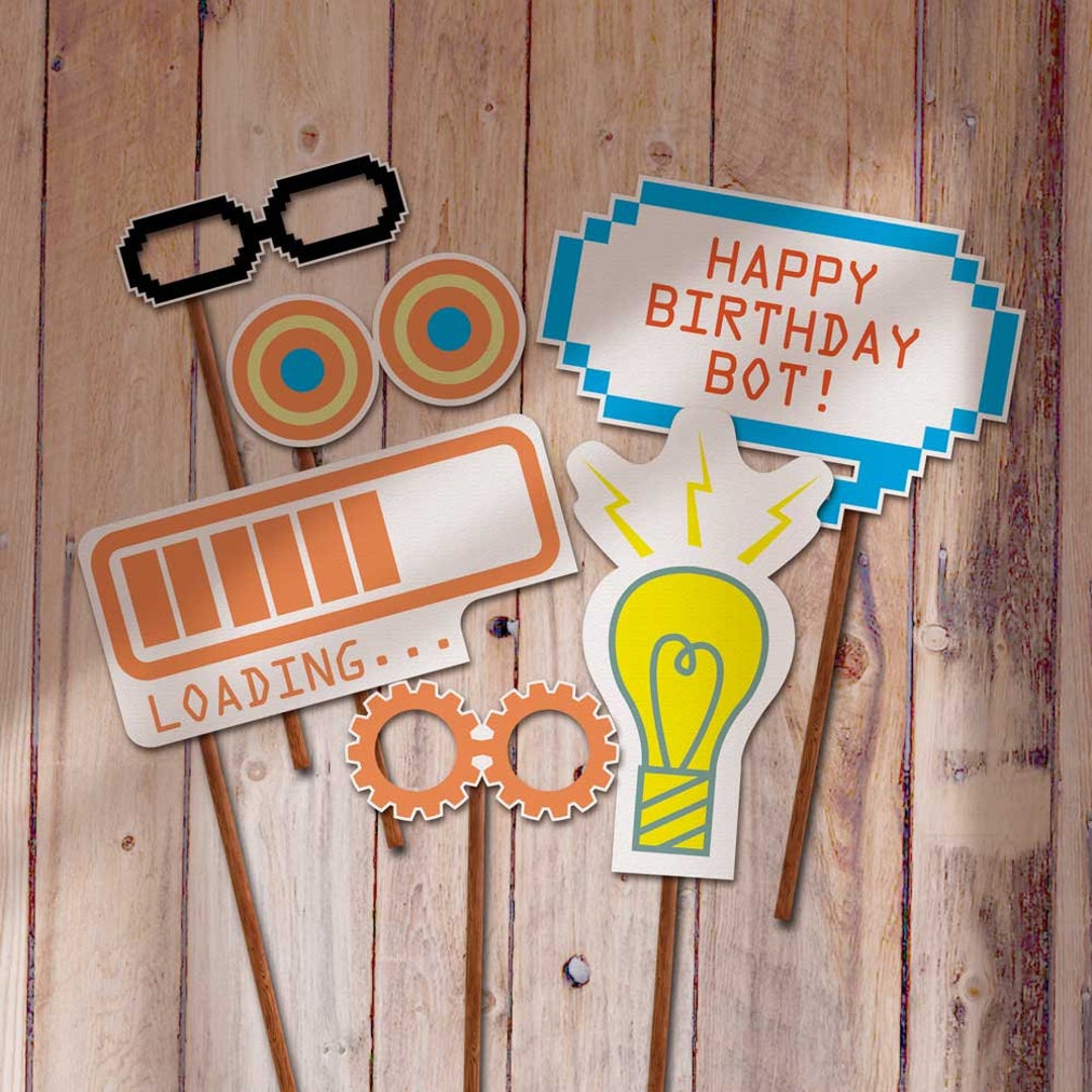Robot Props Printable | DIY Robot Photobooth Props | Robot Birthday ...