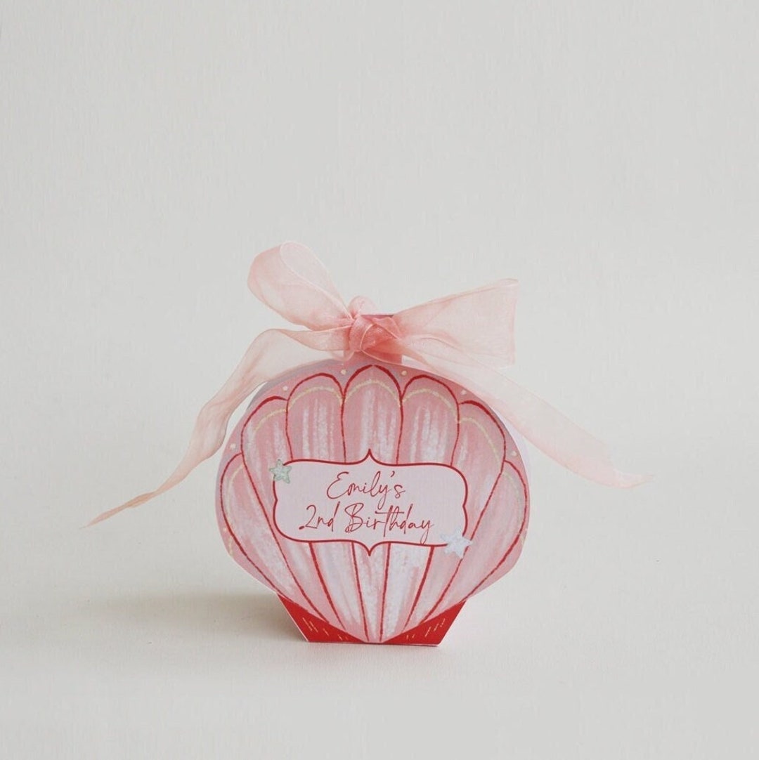 Pack of 10 Sea Shell Favor Boxes With Custom Text Mermaid - Etsy