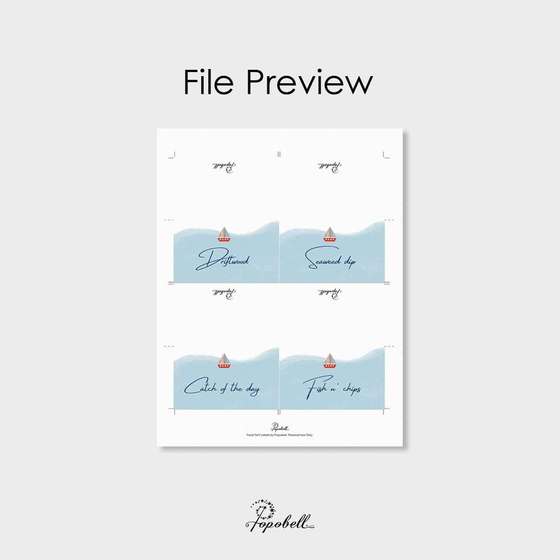 Editable Nautical Food Tent Printable Sail Boat Food Labels - Etsy