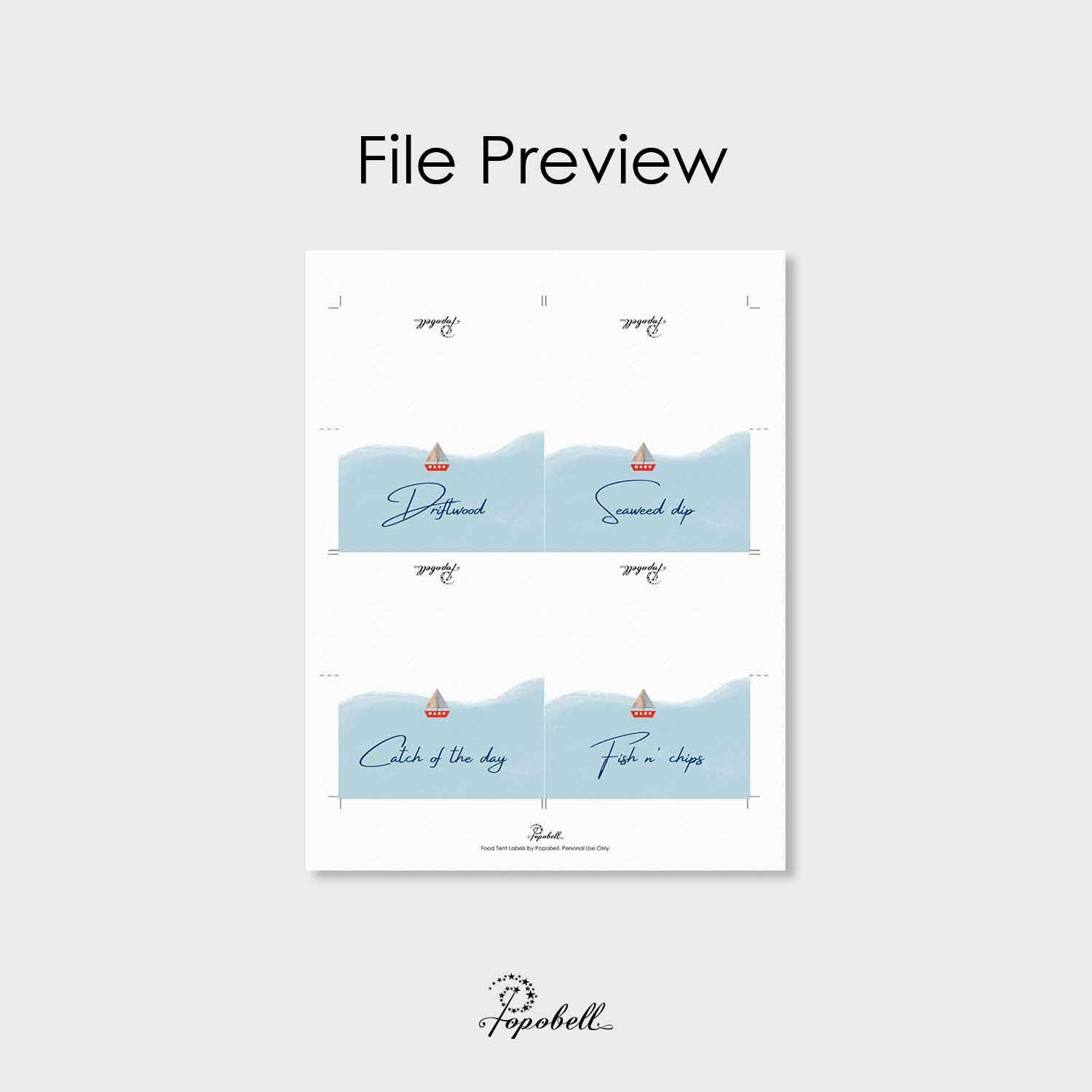Editable Nautical Food Tent Printable, Sail Boat Food Labels, Ship ...