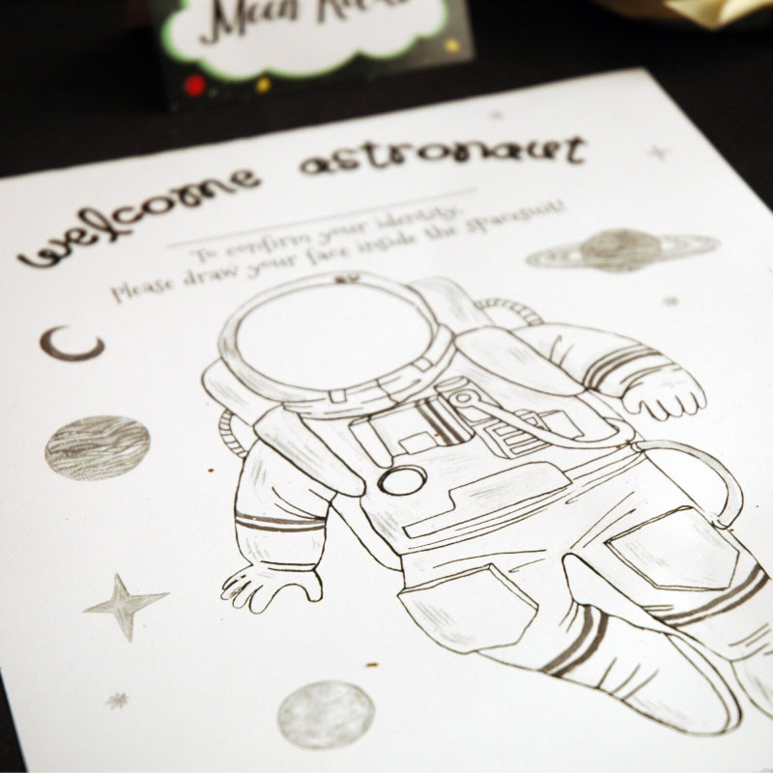 Outer Space Coloring Activity Printable Astronaut Drawing - Etsy