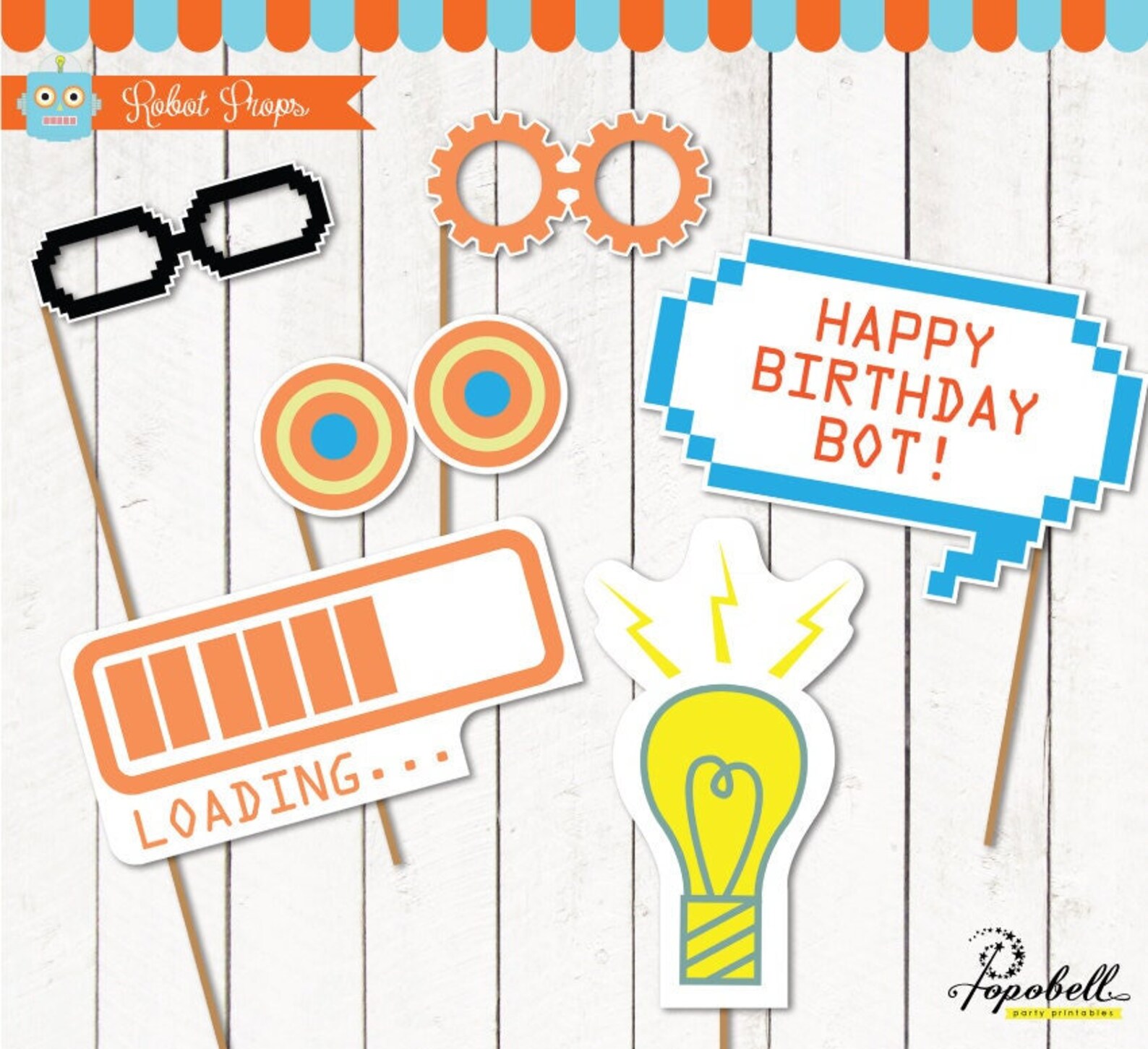 Robot Props Printable DIY Robot Photobooth Props Robot - Etsy