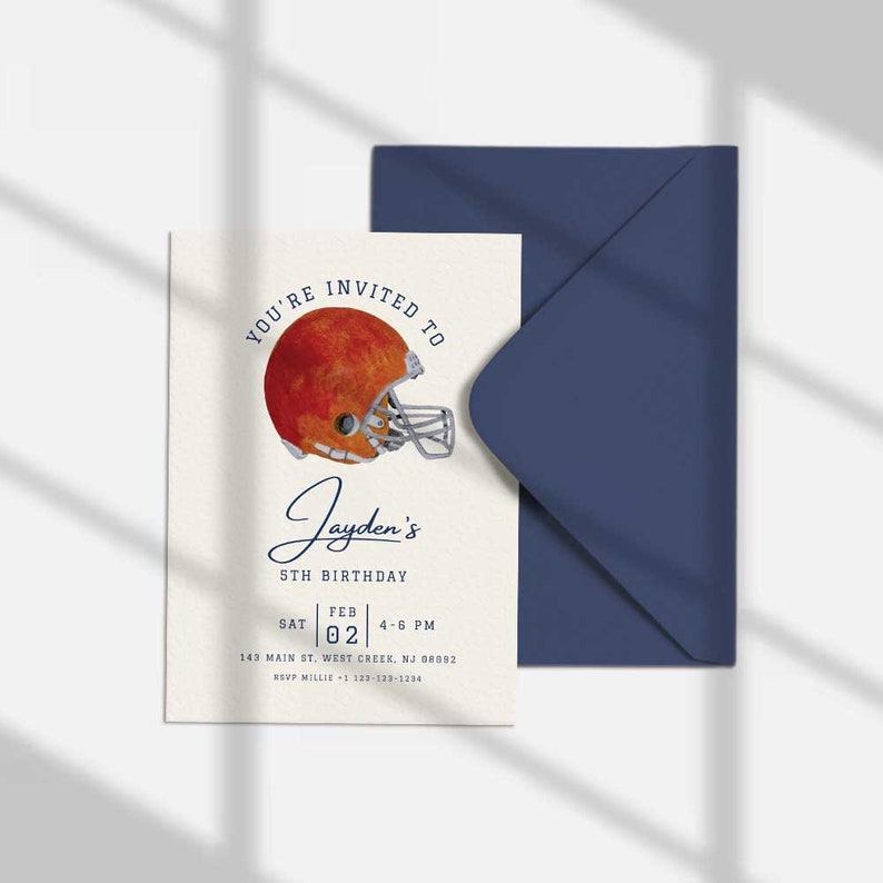 Editable Retro Football Invitation Printable | DIY Football Party ...