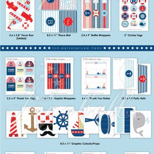 Nautical Party Kit Digital Printables. Complete Set Party Printables ...