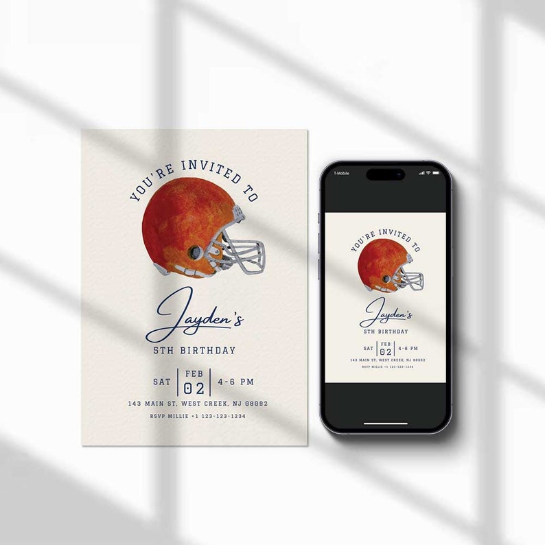 Editable Retro Football Invitation Printable | DIY Football Party ...