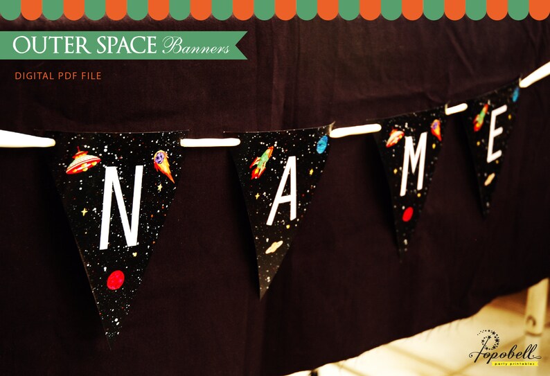 Outer Space Banners Printable Astronaut Birthday Boy - Etsy