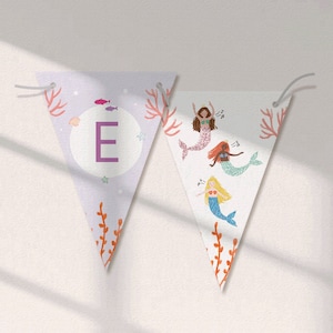 Editable Mermaid Banner Printable | Little Mermaid Bunting | Mermaid ...