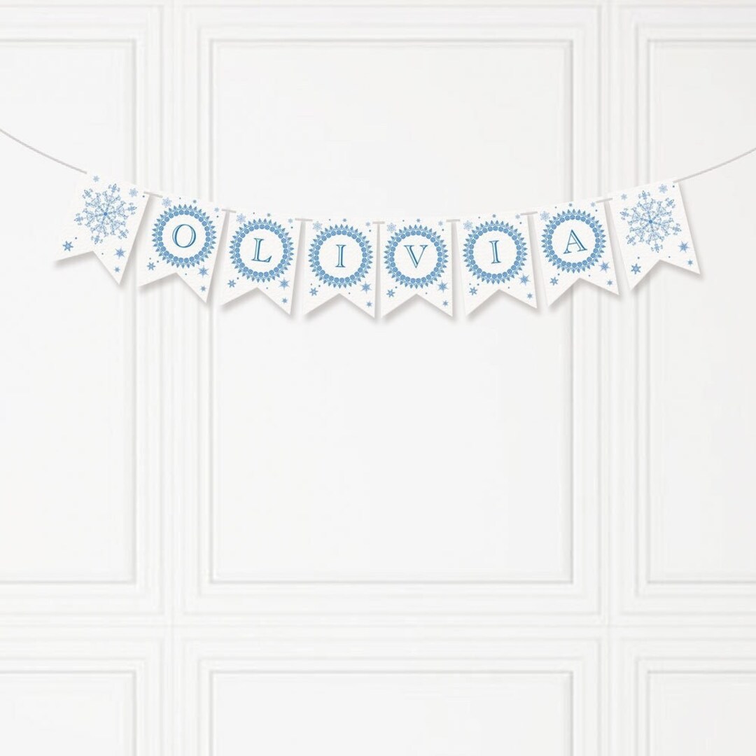 Winter Wonderland Pennant Banners Printable | DIY Snow Queen Party ...