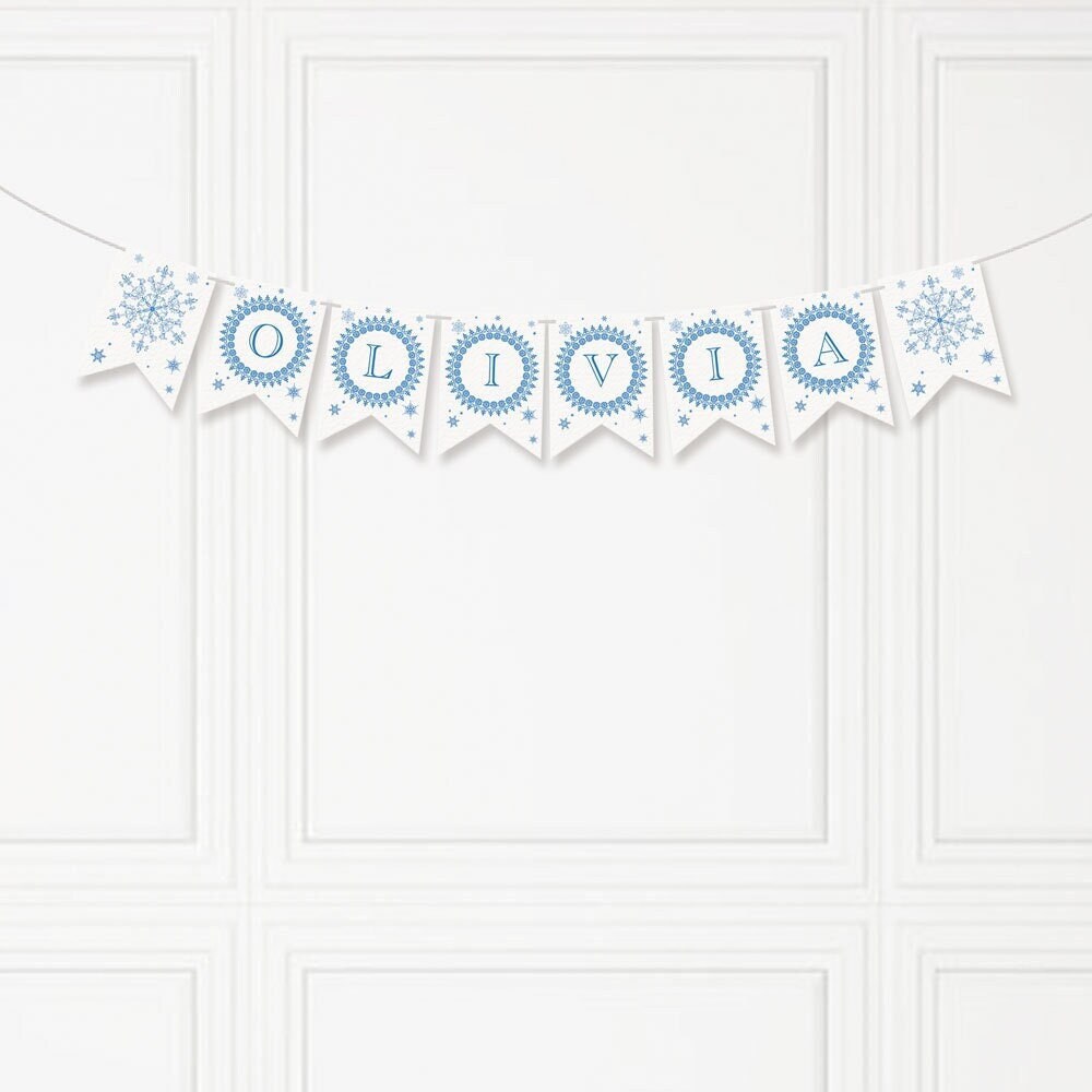 Winter Wonderland Pennant Banners Printable | DIY Snow Queen Party ...