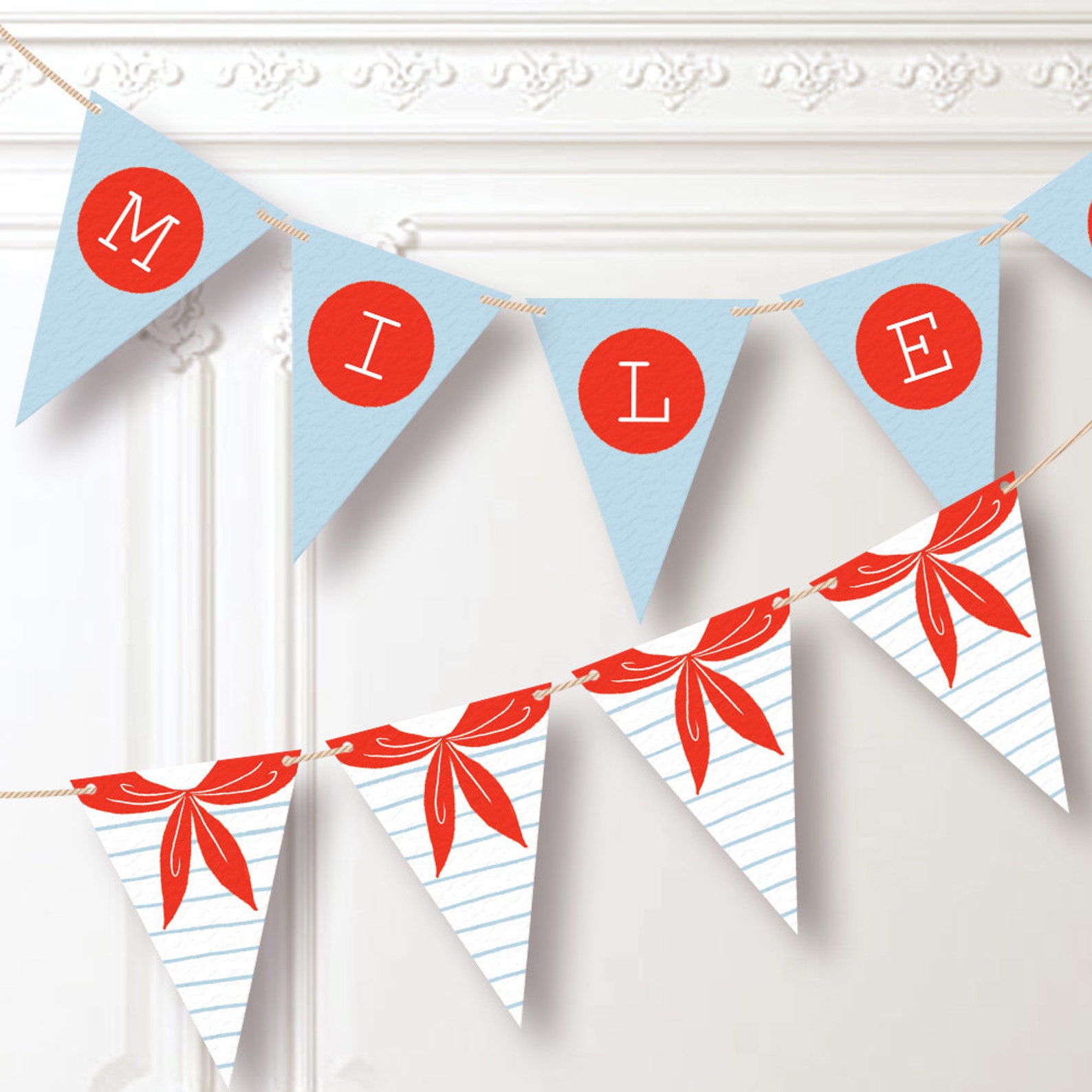 Nautical Banner Printable | Sailor Collar Happy Birthday Banner ...