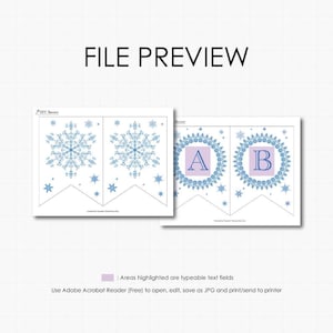 Winter Wonderland Pennant Banners Printable | DIY Snow Queen Party ...