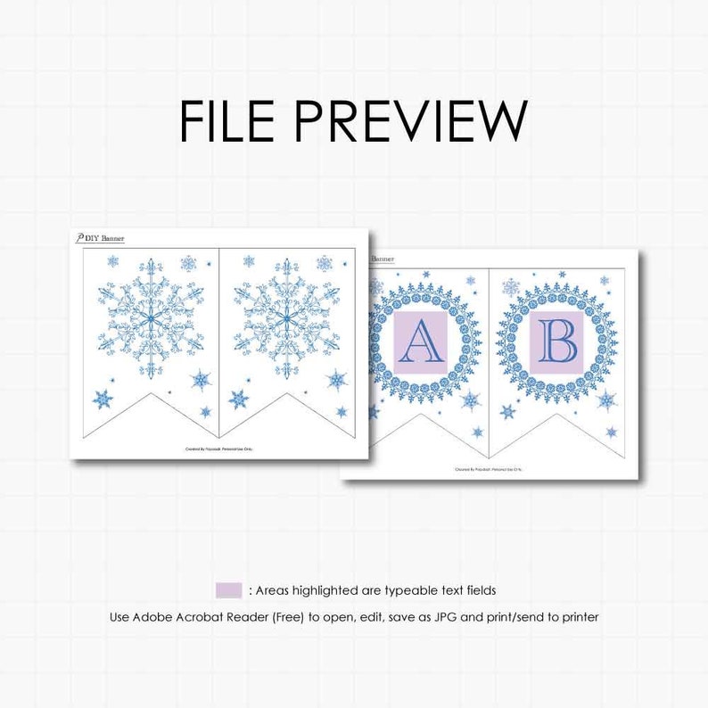 Winter Wonderland Pennant Banners Printable DIY Snow Queen - Etsy