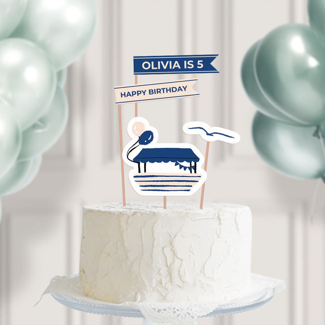 Duffy Boat Cake Topper Printable Editable Boat Cake Decor Centerpiece ...