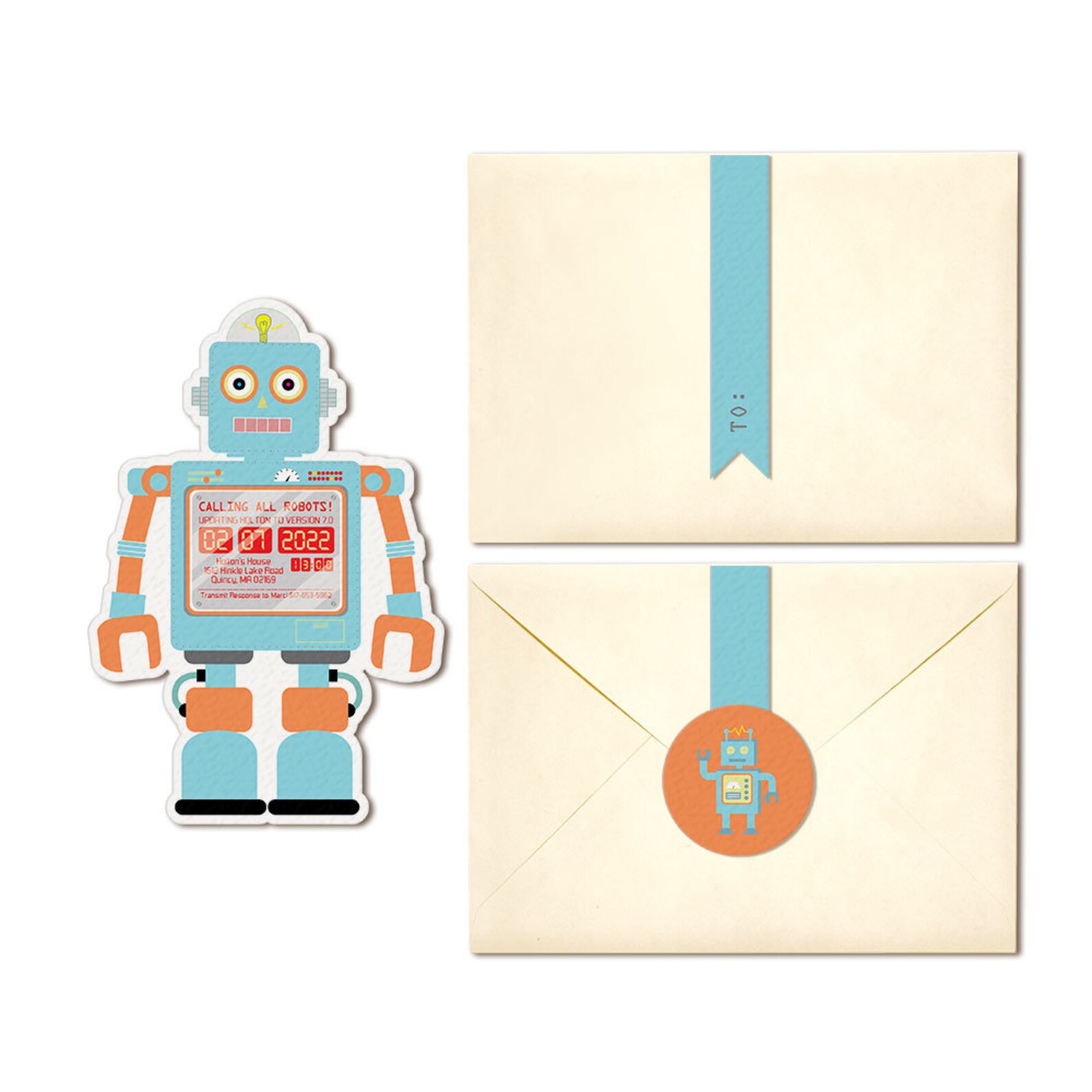 Robot Invitation Printable DIY Robot Birthday Party Invites - Etsy
