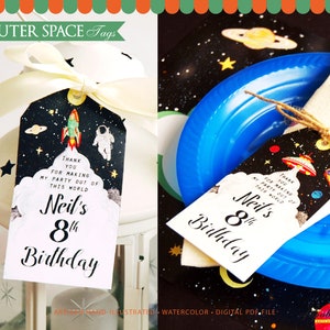 Outer Space Favor Tags Printable | DIY Personalized Astronaut Party ...