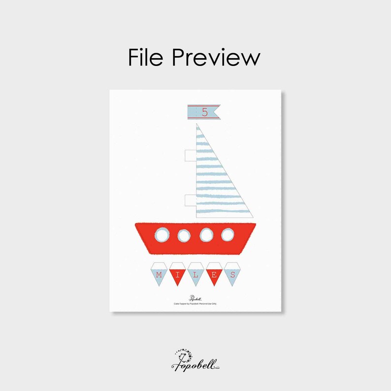 Editable Nautical Cake Topper Printable Boat Cake Decor - Etsy