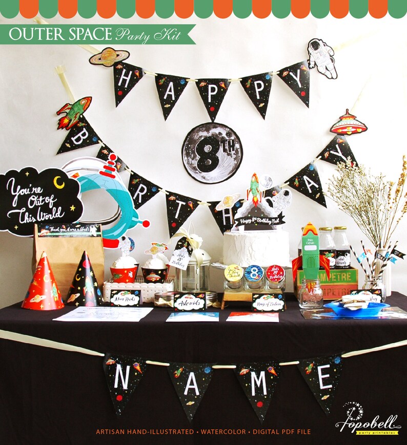 Outer Space Party Kit Digital Printable Outer Space Birthday - Etsy Canada