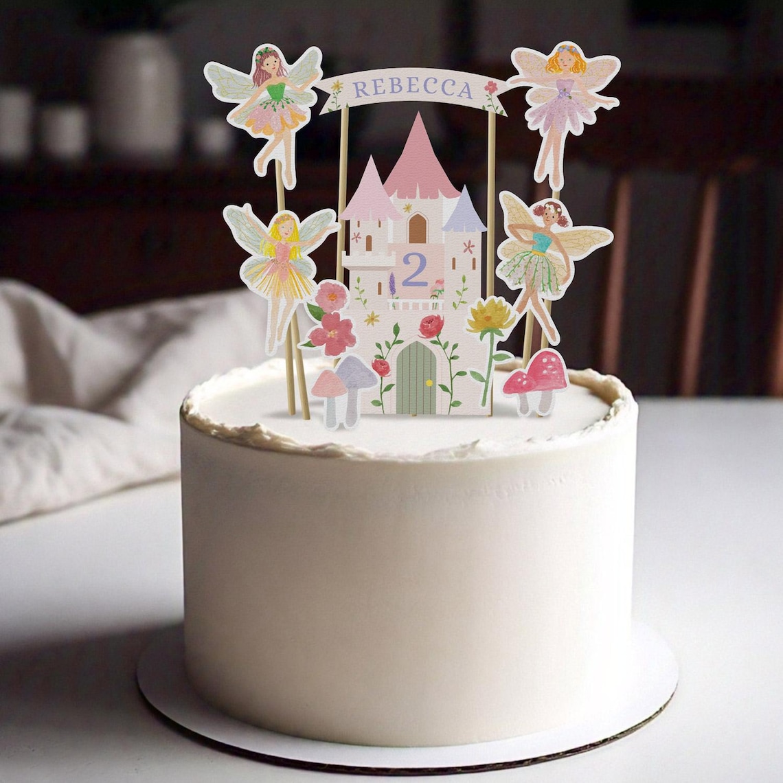Flower Fairy Cake Topper Printable | DIY Watercolor Fairy Cake Topper ...