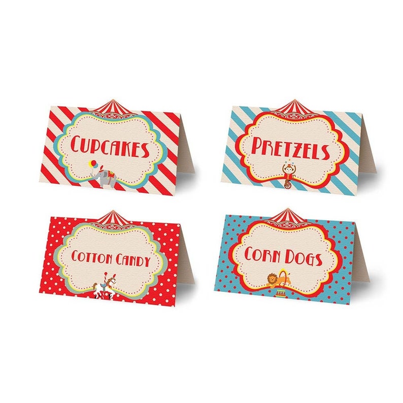 Circus Food Tent Labels Printable DIY Carnival Birthday - Etsy