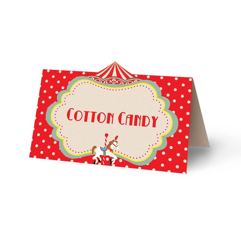 Circus Food Tent Labels Printable DIY Carnival Birthday | Etsy