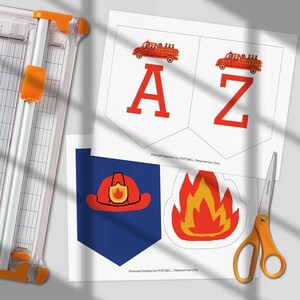 Firetruck Pennant Banner Printable | DIY Fire Fighter Bunting | Fire ...