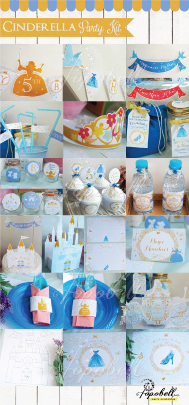 Cinderella Party Kit. Complete Set Cinderella Party | Etsy