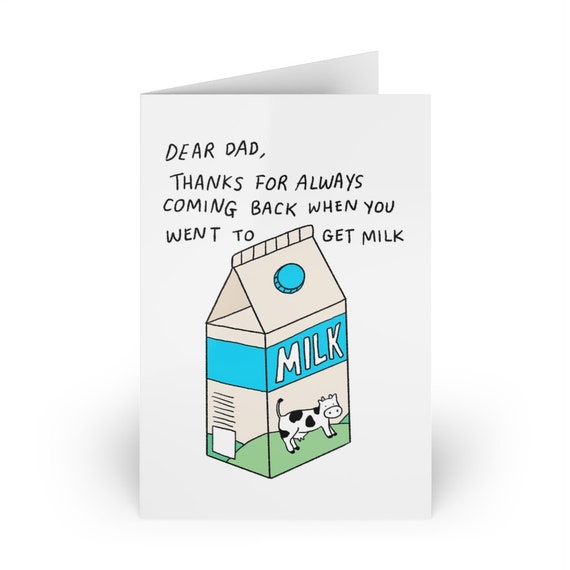 Father's Day Getting Milk Greeting Card Thanks for - Etsy