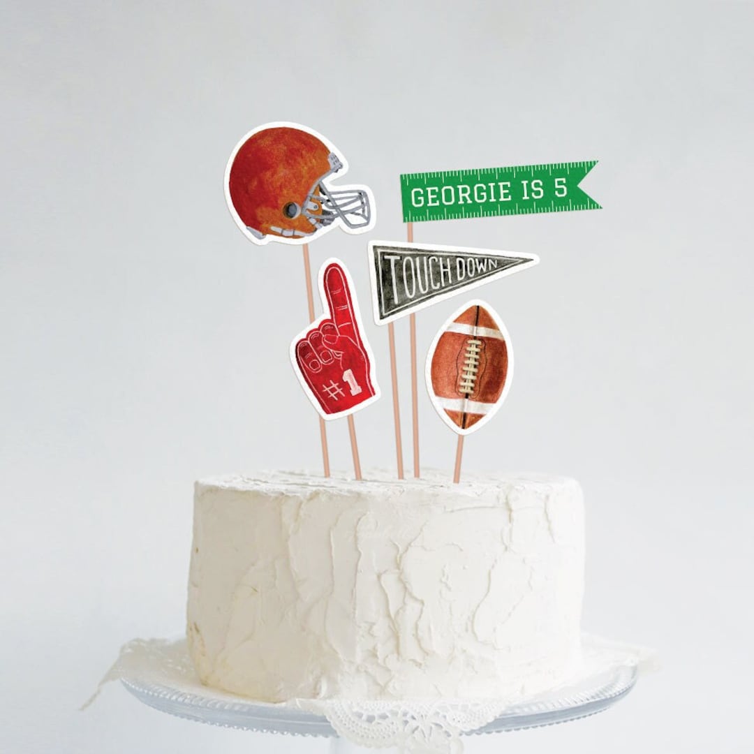 Football Cake Topper Printable | DIY Editable Football Birthday Cake ...