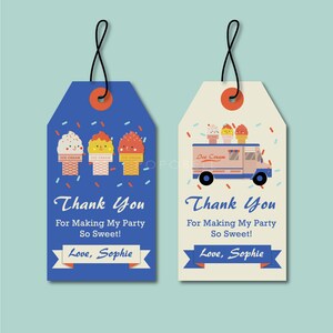 Ice Cream Favor Tags Printable File. Ice Cream Birthday Gift Tags. Ice ...