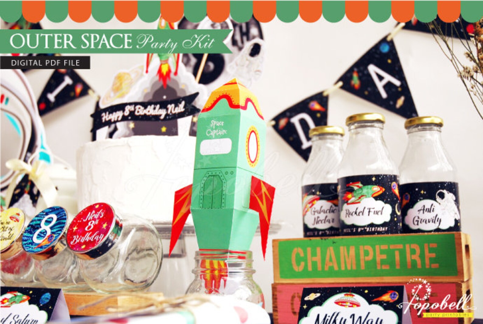 Outer Space Party Kit Digital Printable Outer Space Birthday - Etsy Canada