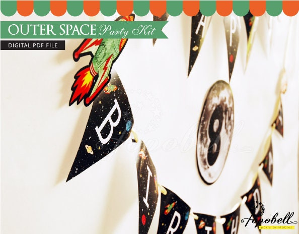 Outer Space Party Kit Digital Printable Outer Space Birthday - Etsy Canada