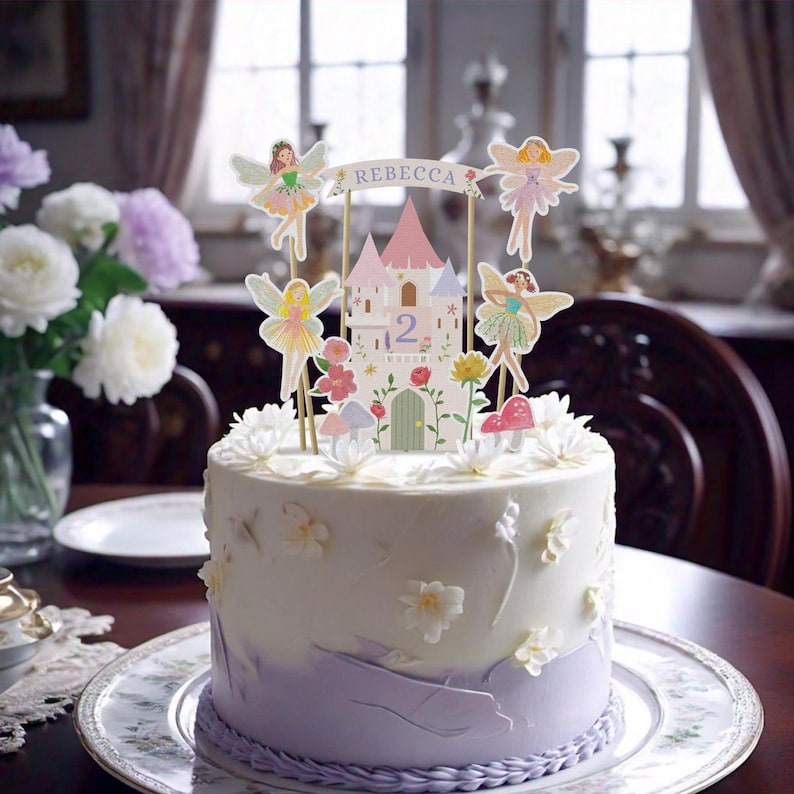 Flower Fairy Cake Topper Printable | DIY Watercolor Fairy Cake Topper ...
