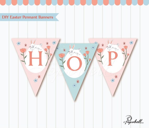 Easter Bunny Bunting Printable | DIY Easter Decor | Pennant Banners ...