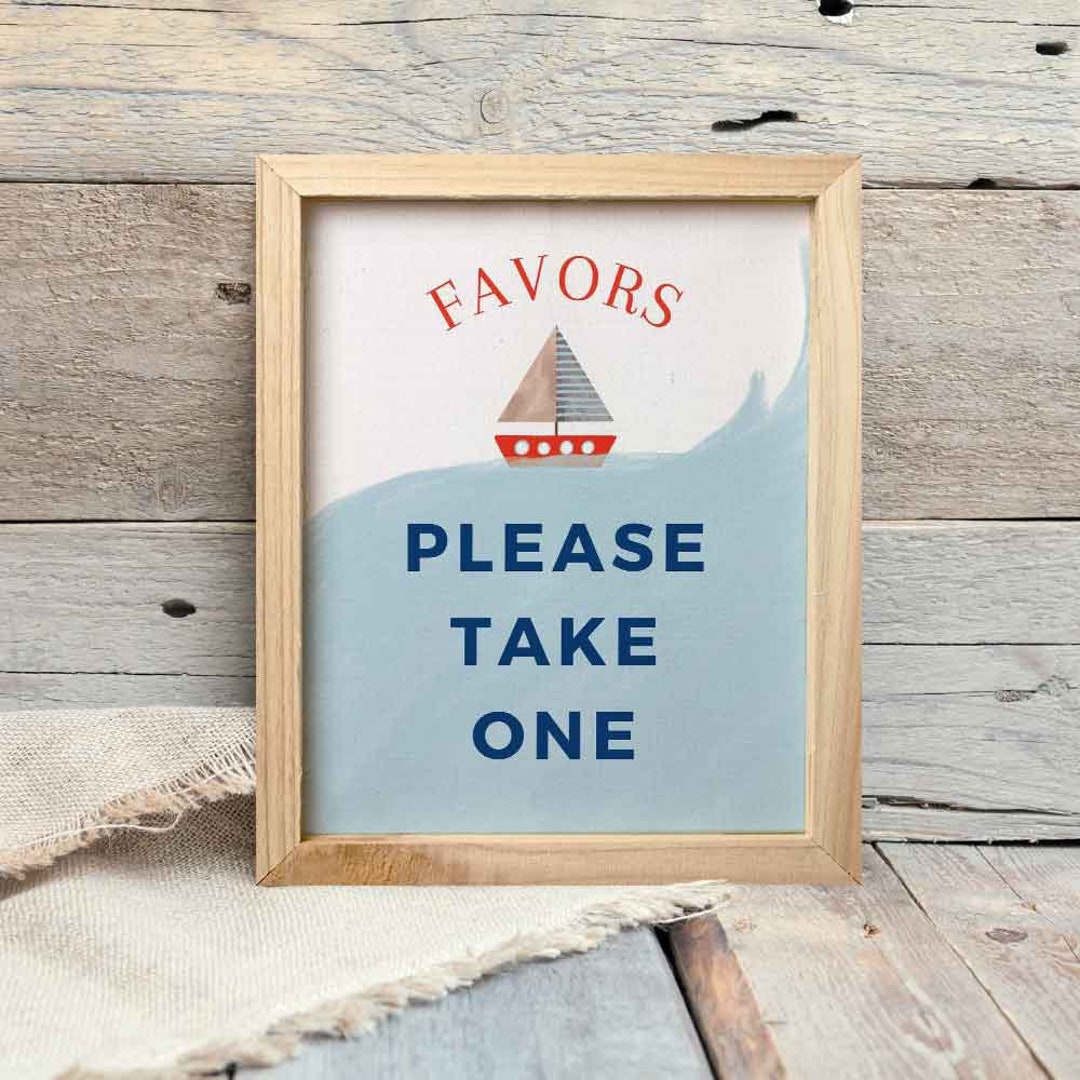Editable Nautical Custom Sign Printable, Sail Boat Favor Sign, Ship ...