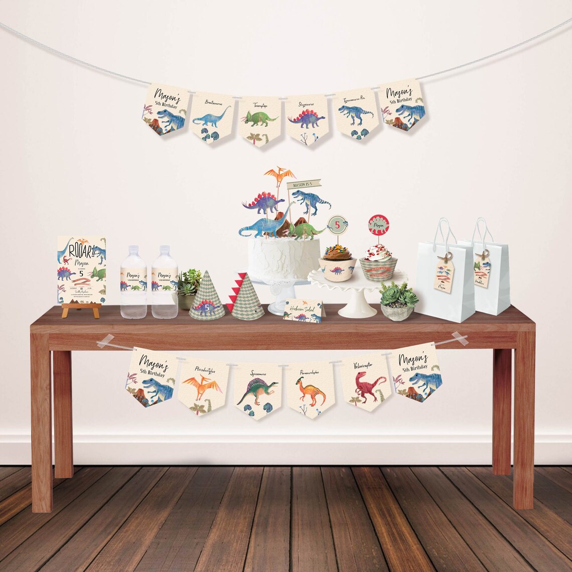 Dinosaurs Party Kit Printable Set Editable Texts DIY Kids - Etsy