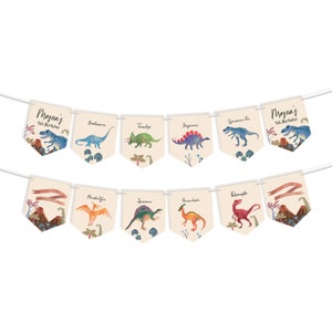 Dinosaurs Banner Printable | DIY Prehistoric Party Bunting | Mesozoic ...